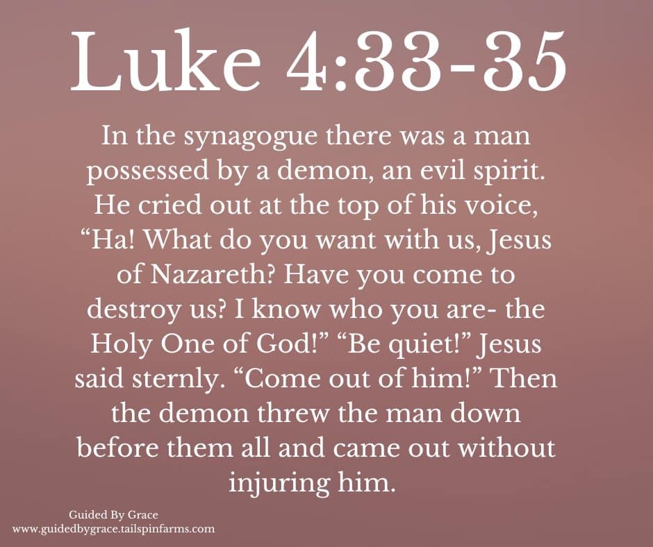 AN EVIL SPIRIT / LUKE 4:33-35 - Guided By Grace