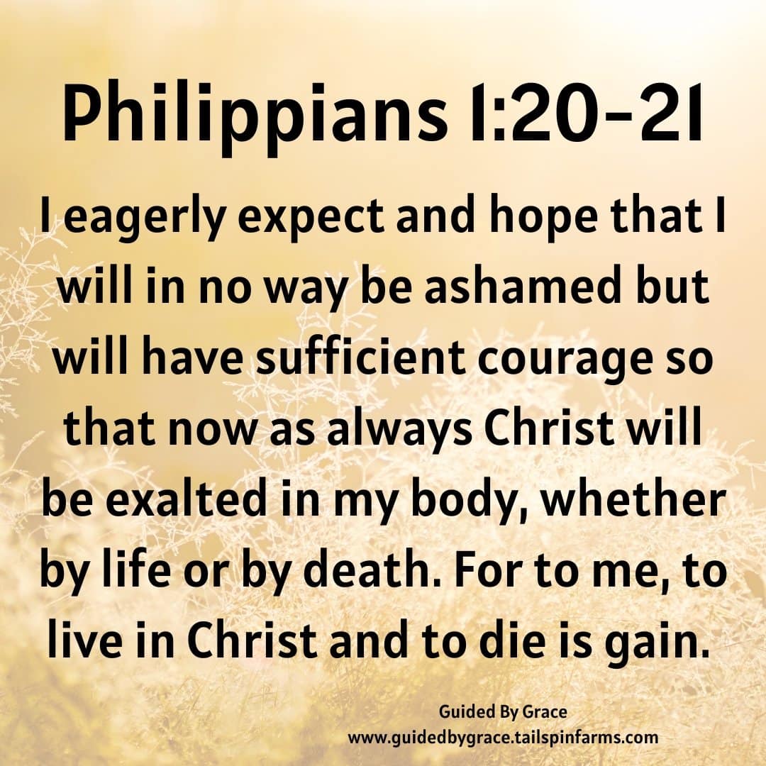 To Die Is Gain Philippians 1 20 21 Guided By Grace